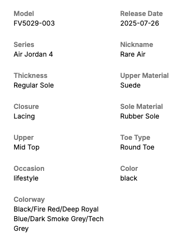 Air Jordan 4 Retro 'Rare Air' - Pandabuy